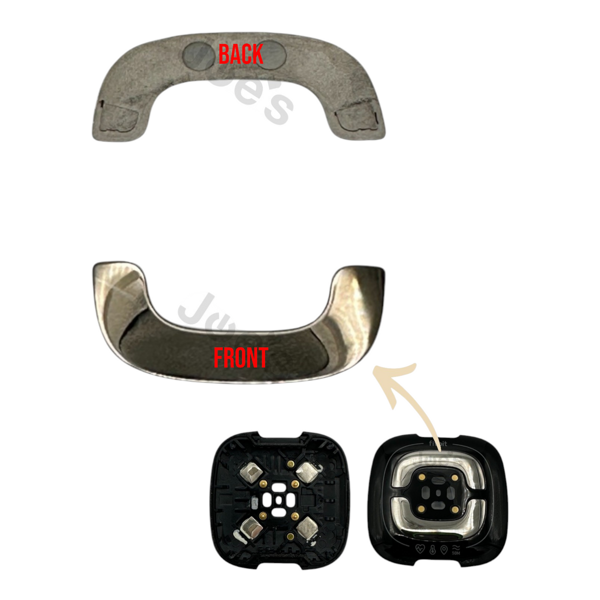 Fitbit Sense 2 FB521 Bottom Cover Metal Brackets Replacement (Silver ...