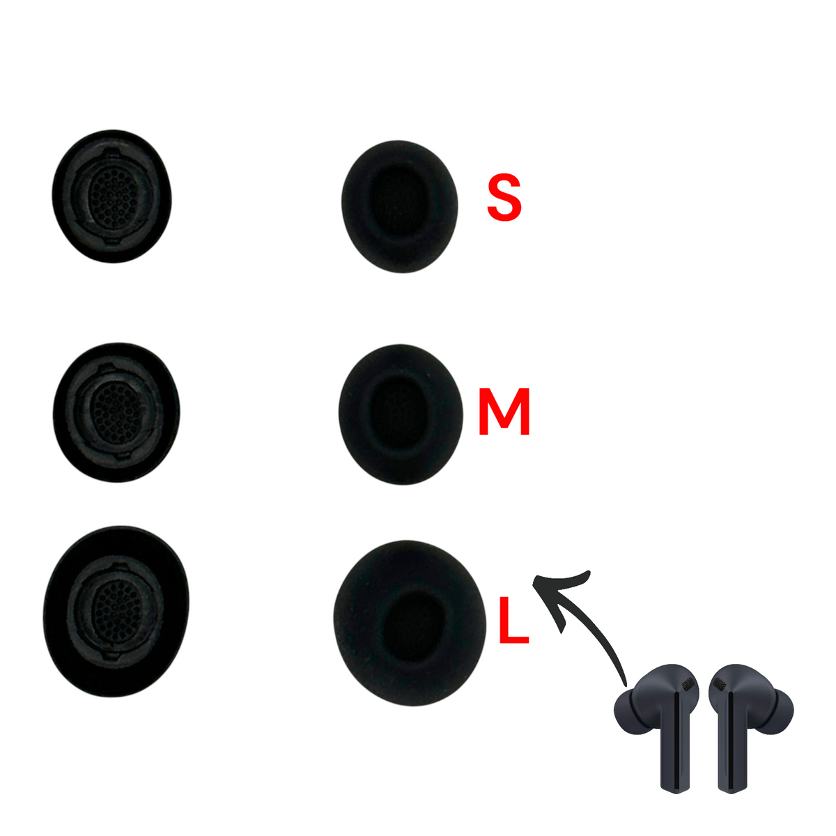Samsung Galaxy Buds 3 Pro Replacement Silicone Rubber Earbud Ear Tips ...