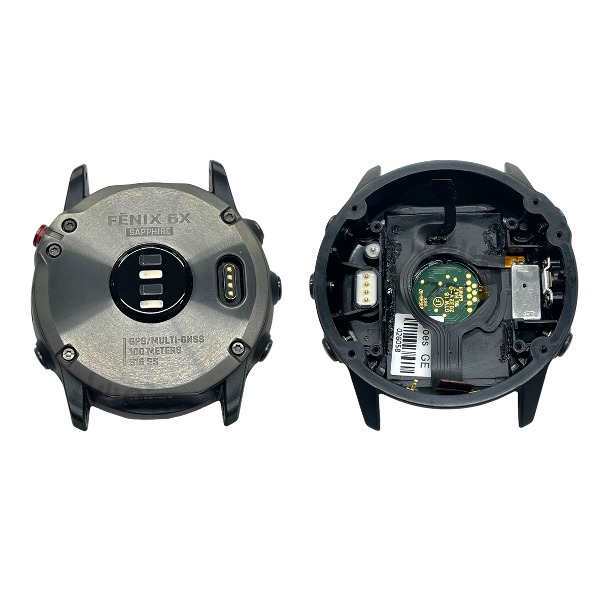 Garmin Fenix 6X Sapphire Back Cover Housing Shell (Black - Red) - Part ...