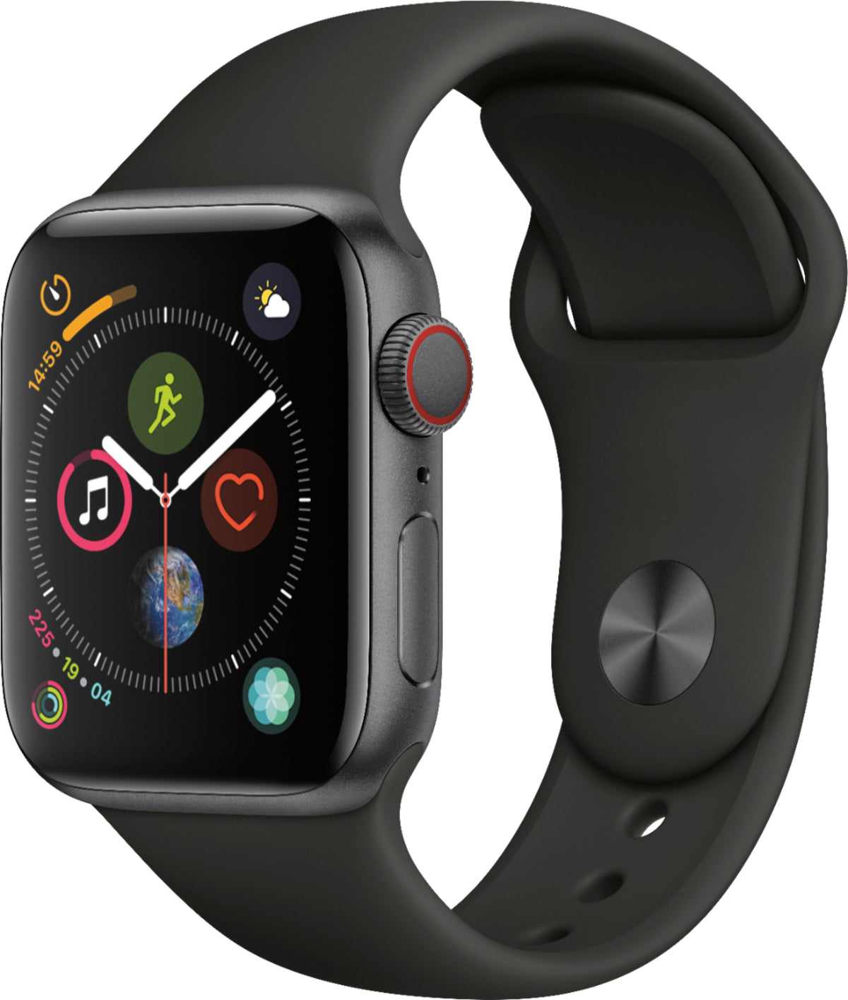 Apple Watch Series 4 (GPS + Cellular) 40mm Aluminum Case (Space Gray ...
